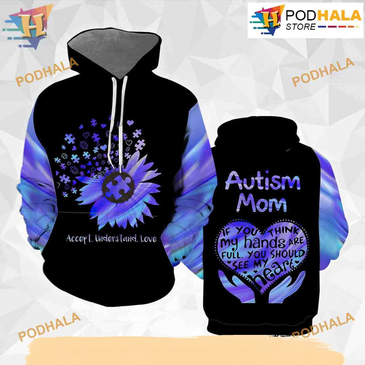 Autism Mom All Over Print 3D Hoodie Shirt T-Shirt - Walmart.com