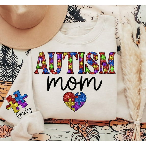 Autism Mom Autism Mom Faux Sequin Autism faux sequin Autism mom Autism ...