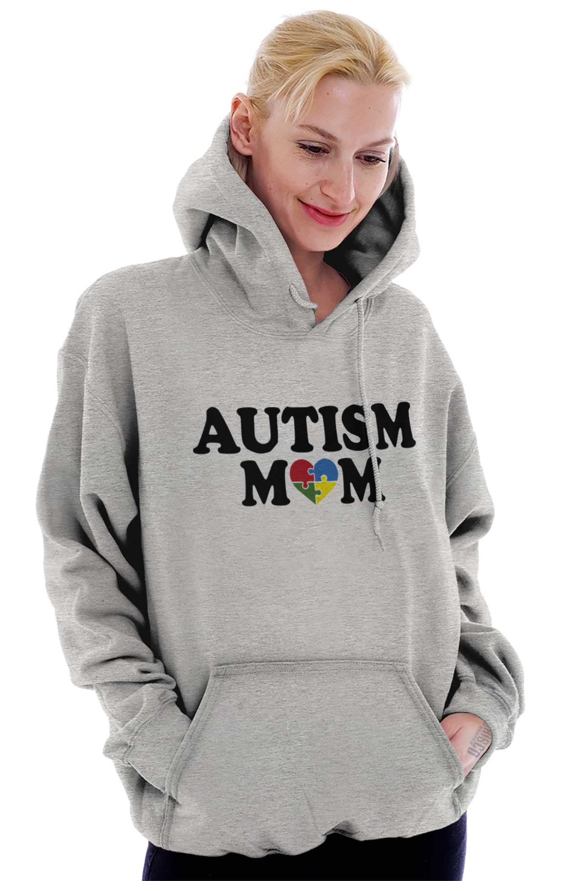 Autism Mom Awareness Puzzle Piece Hoodie Sweatshirt Women Brisco Brands ...
