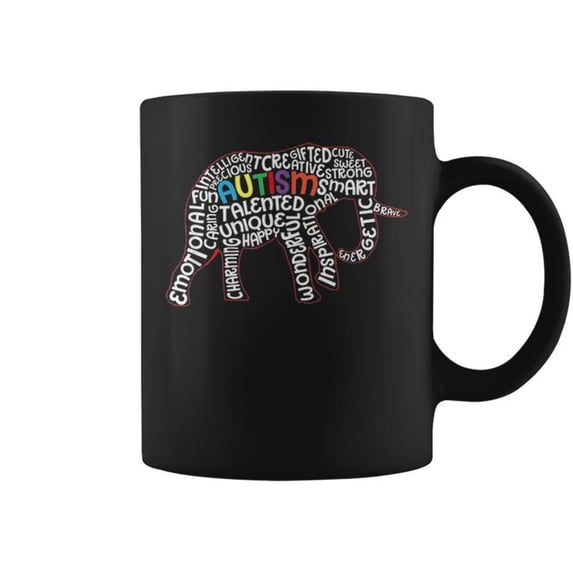 Autism Mom Elephant Puzzle Pieces Autism Supporter Outfit Coffee Mugs ...