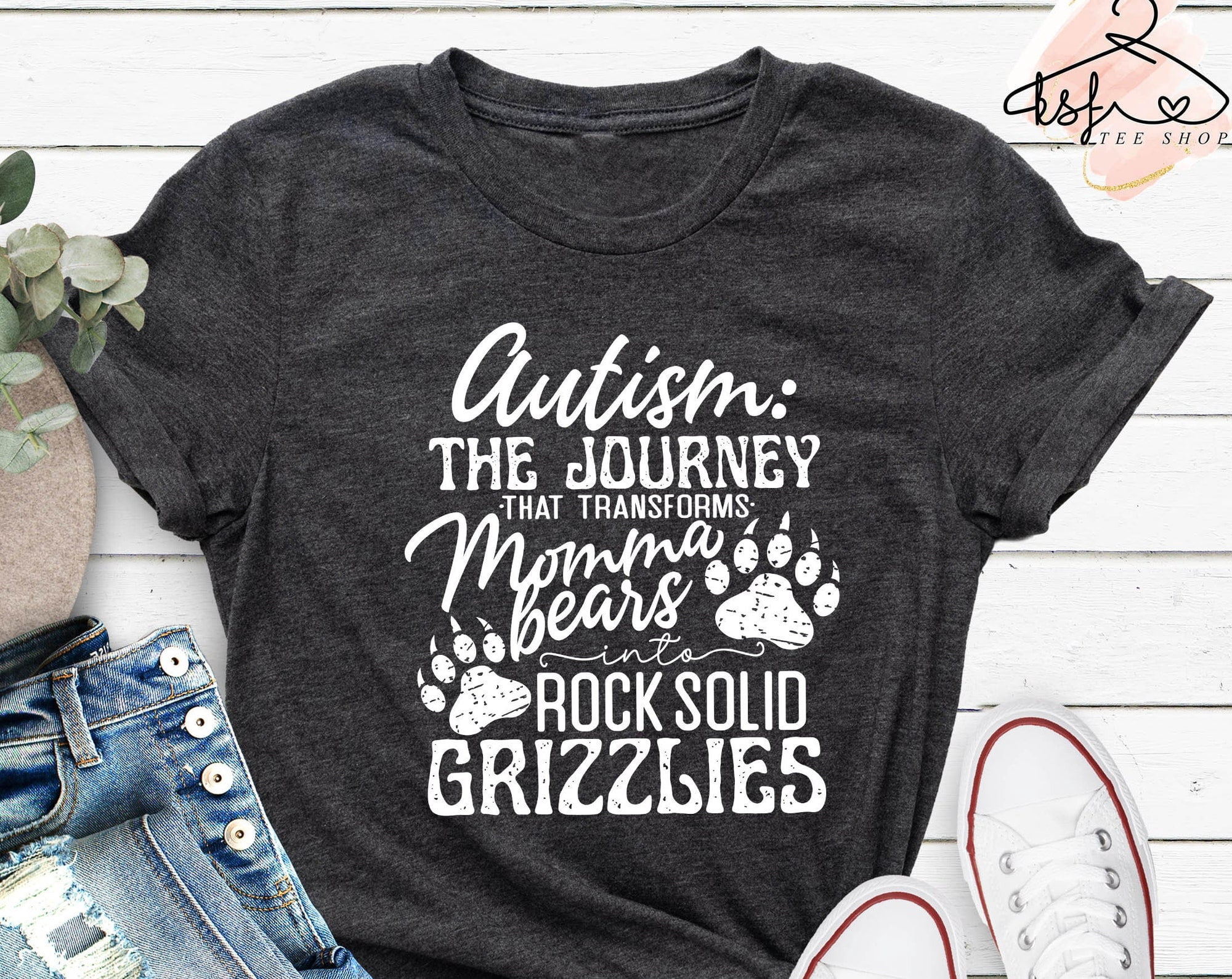Autism Mom Grizzly Bear TShirt Mother 39 s Day Gift - Walmart.com