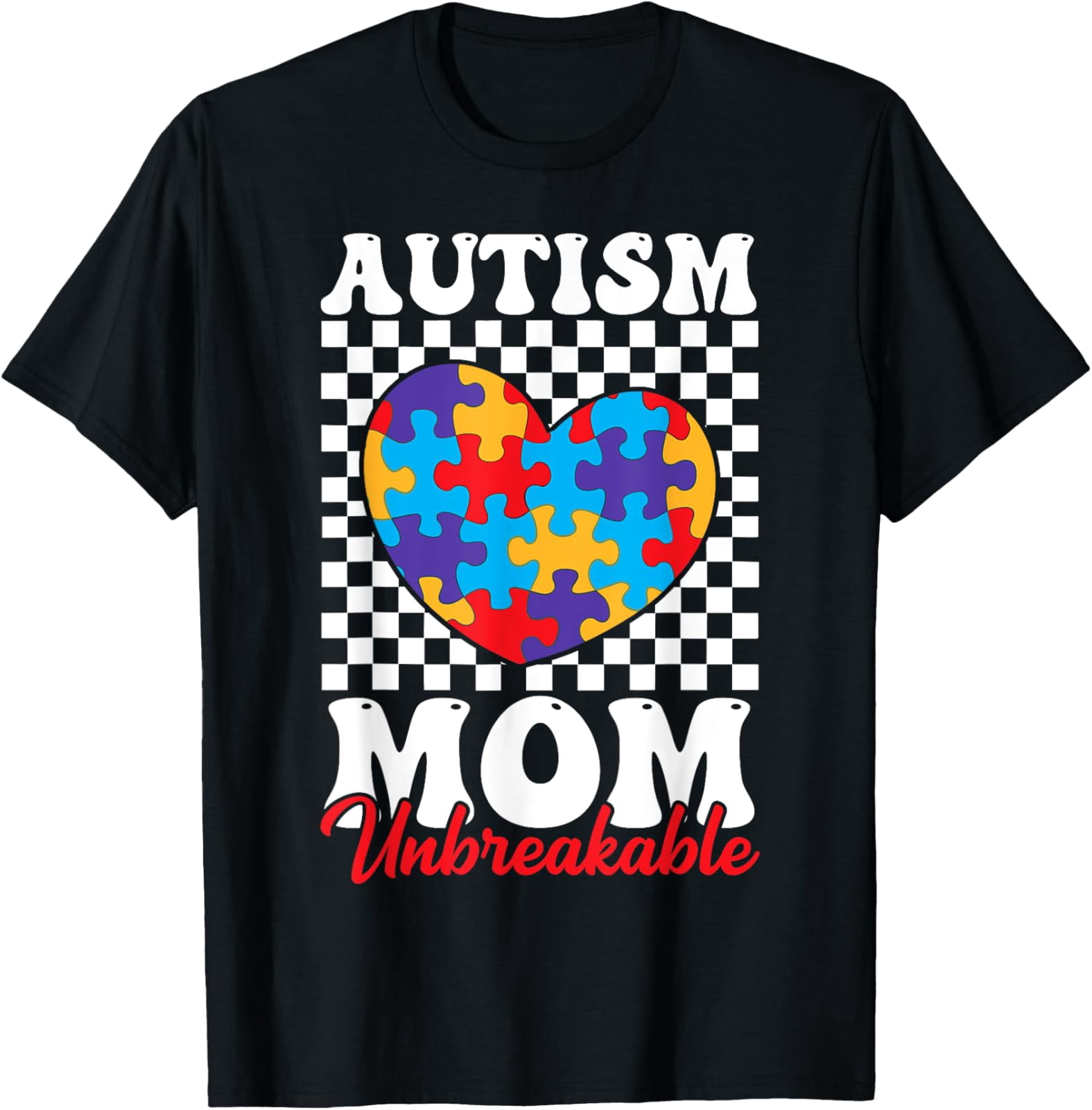 Autism Mom Heart Groovy Mother Son Autism Awareness T-Shirt - Walmart.com