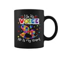 Autism Mom Im His Voice He Is My Heart Autism Awareness Coffee Mugs ...