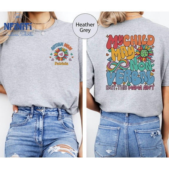 Autism Mom Pocket Print Shirt: Fierce Mama Autism Acceptance Tee TSHIRT ...