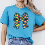 Autism Mom Shirt Puzzle Piece Bow Autism Awareness Neurodiverse ...