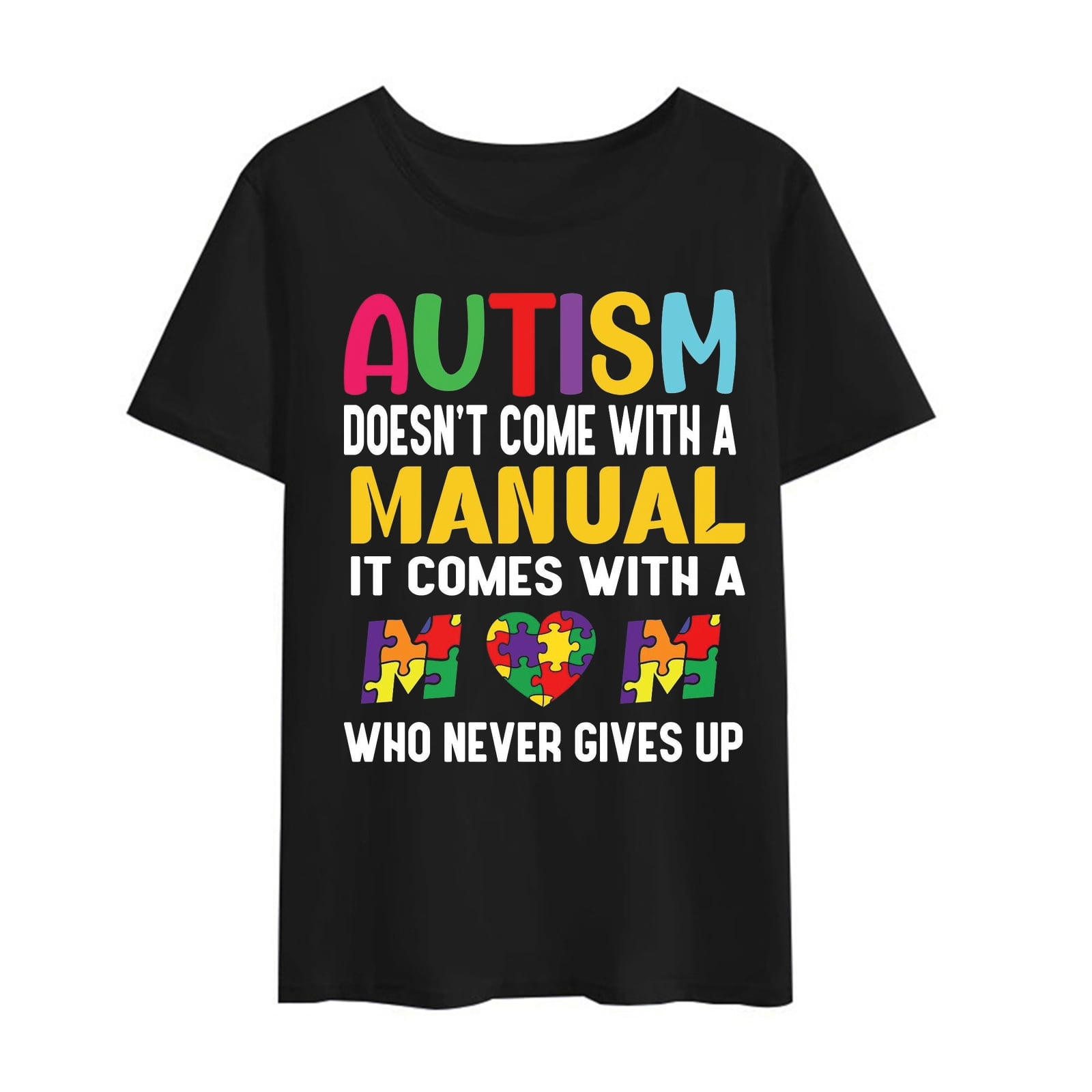 Autism Mom Shirts Autism Awareness Women T-Shirt Graphics Shirt Casual ...