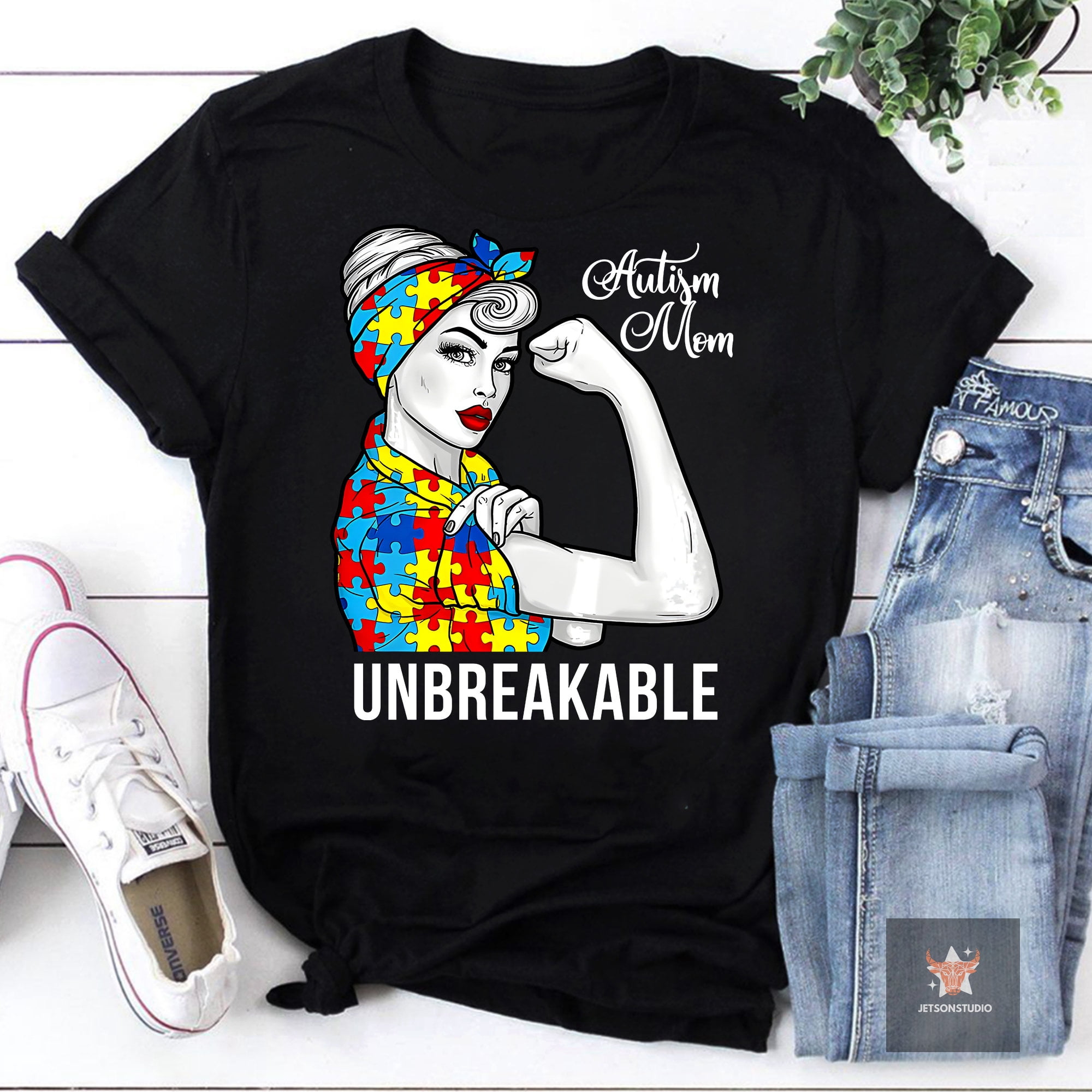 Autism Mom Unbreakable World Autism Awareness Day Unisex Vintage T ...