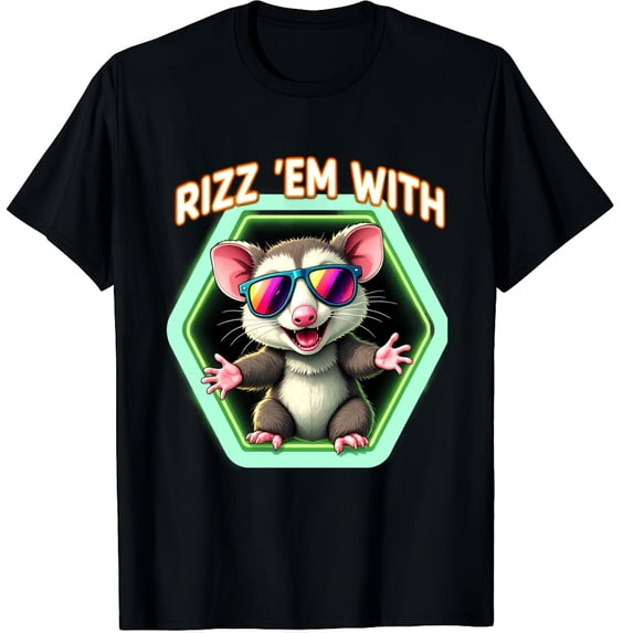 Autism Opossum Fun Rizz Em With The Tism Shirt Meme Autistic Graphic ...