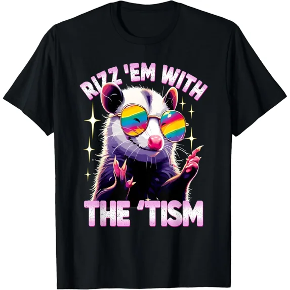 Autism Opossum Funny Rizz Em With The Tism Meme Health Awareness ...