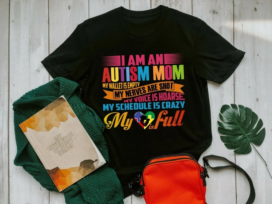Autism Parent Wallet Empty Heart Full Awareness Graphic Tee Shirt Idea ...
