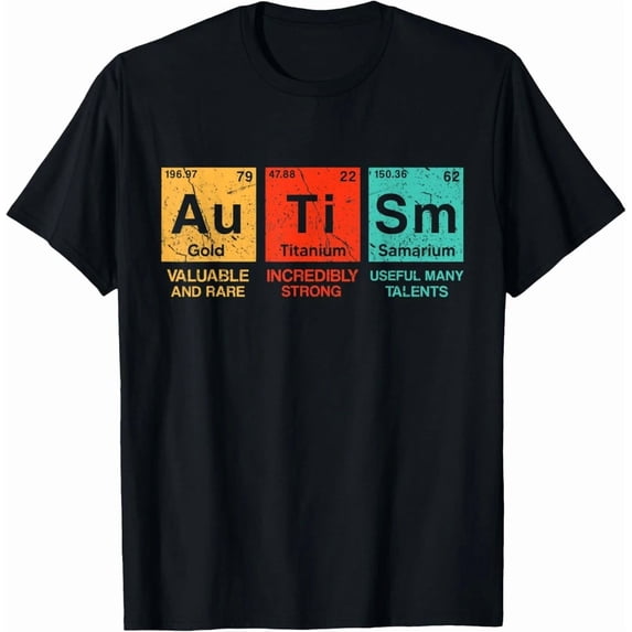 Autism Periodic Table Au Ti Sm Gold Titanium Samarium Symbol Unisex T ...