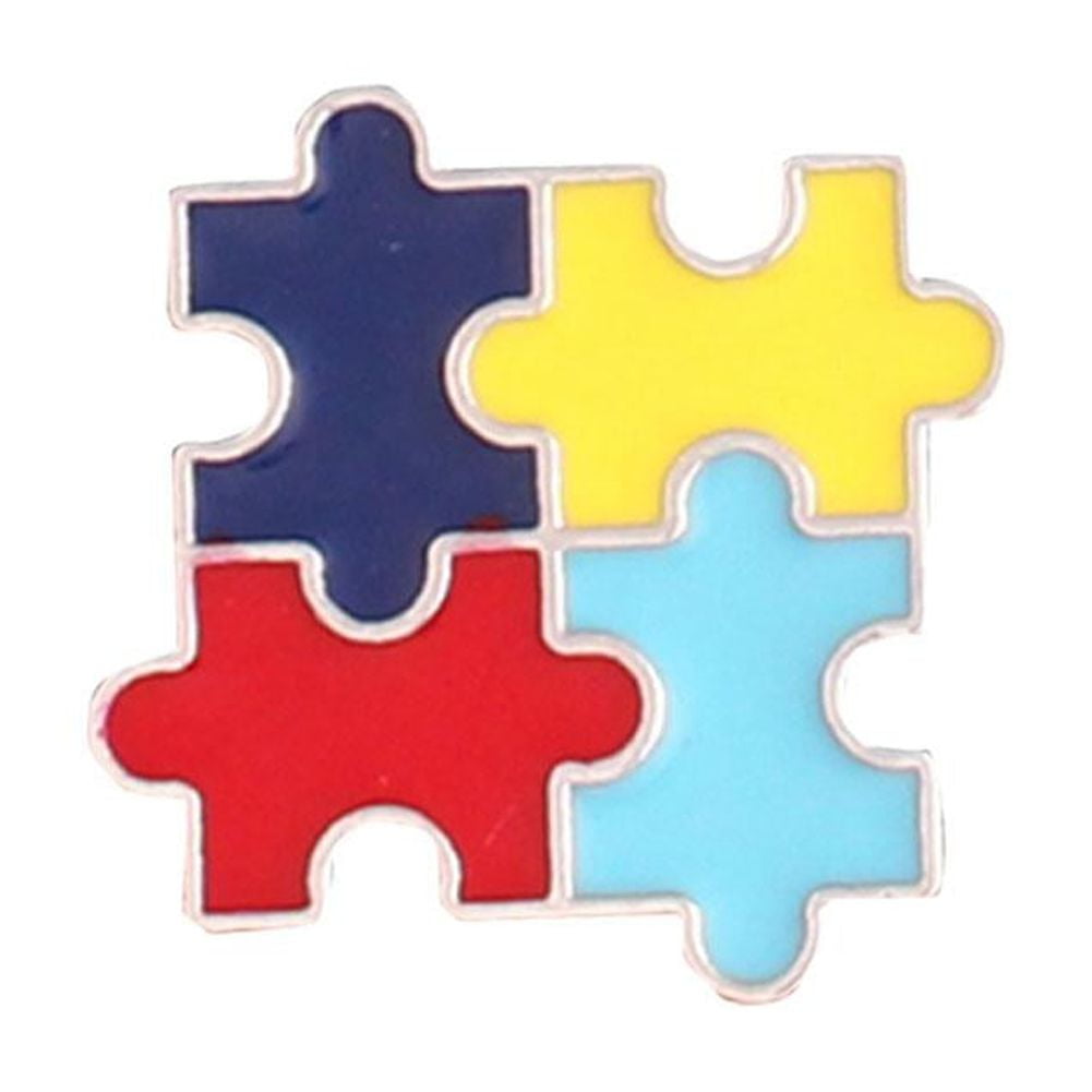 Autism Pin-Rainbow Puzzle Brooch Cartoon Metal Badge Autism Awareness ...