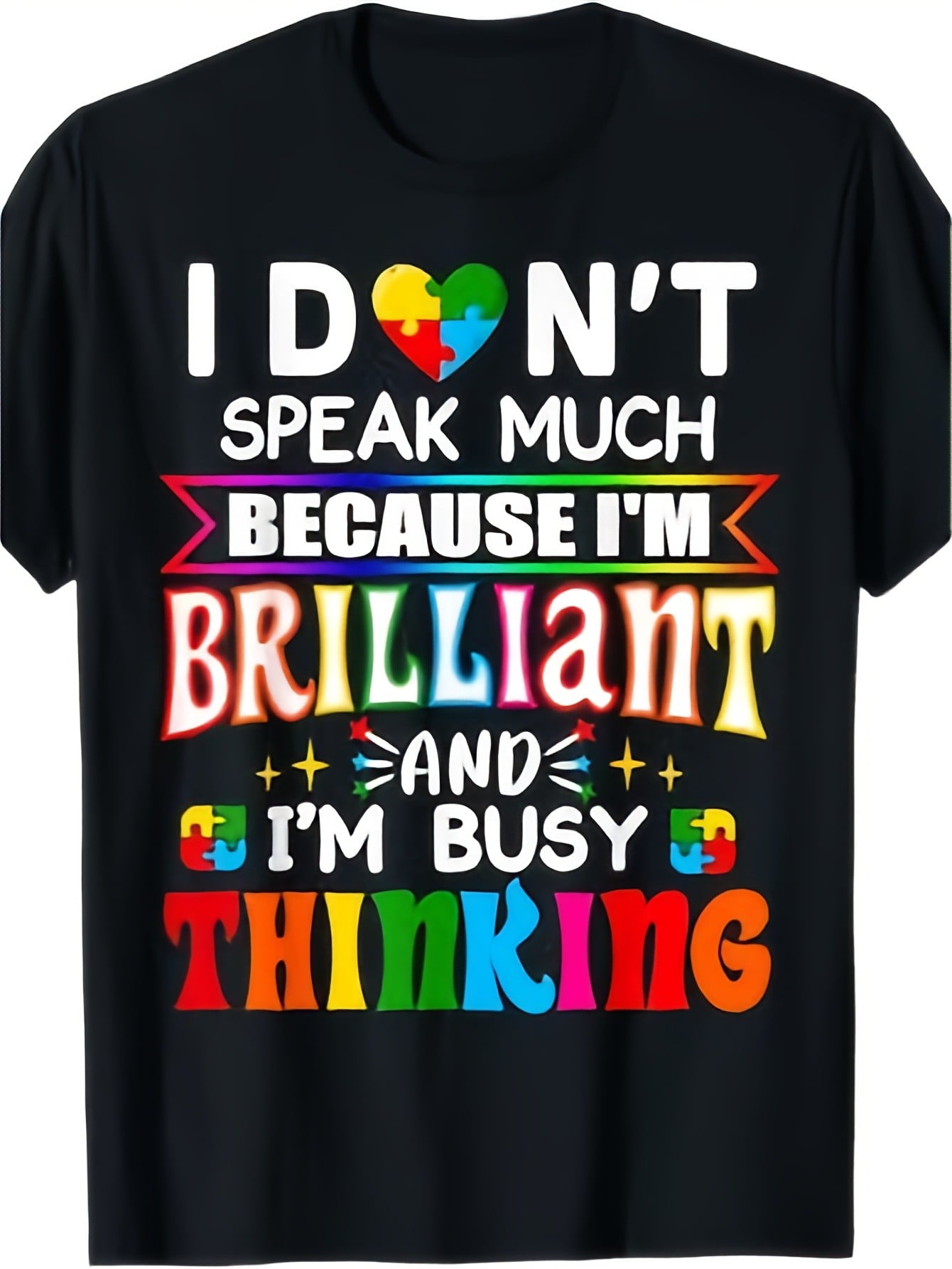 Autism Pride, Colorful "I Don't Speak Much" Autism Awareness T-Shirt ...