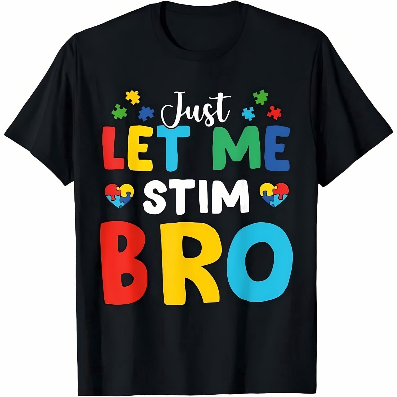 Autism Pride Crew Neck Tee Fun Puzzle Design For Autistic Individuals ...
