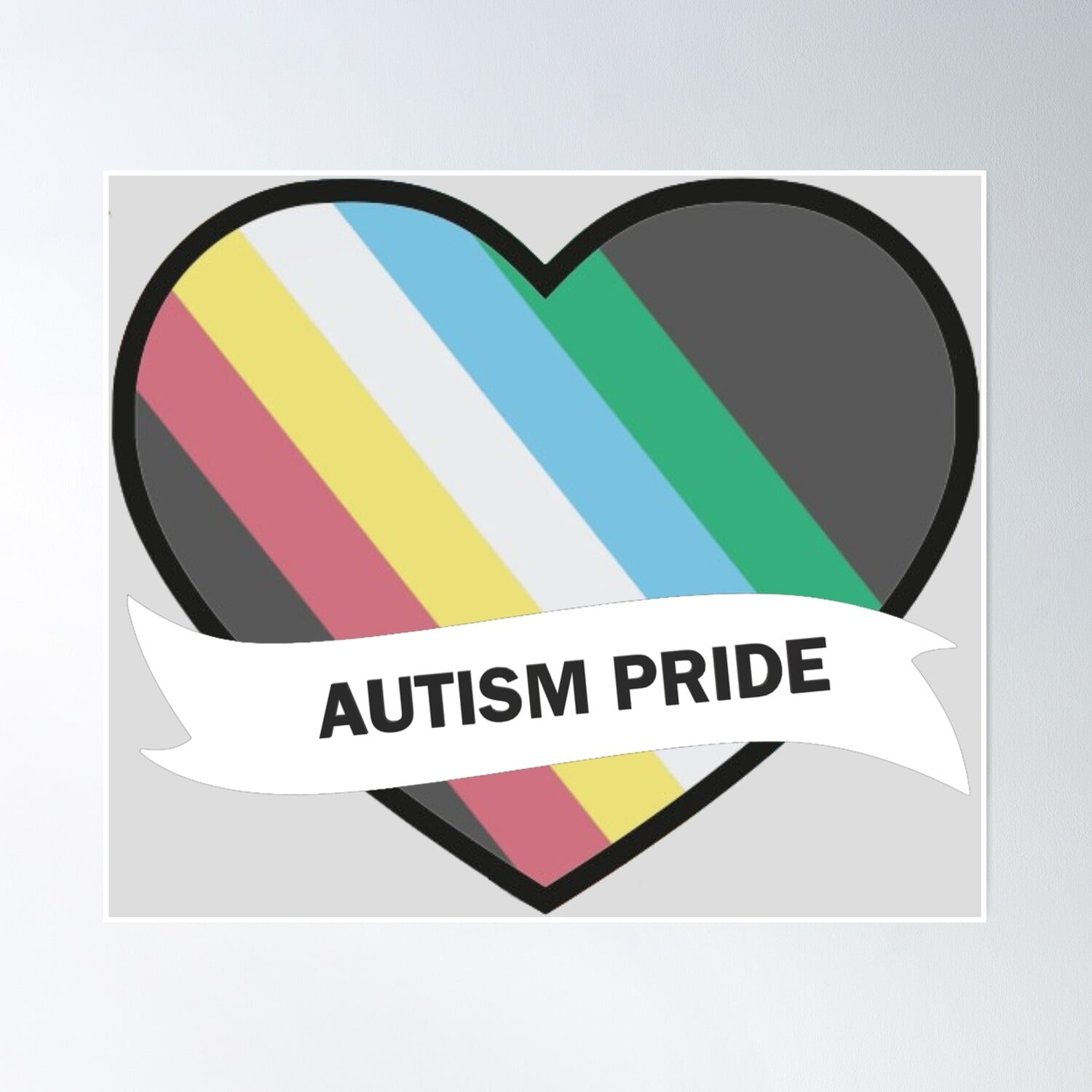 Autism Pride Heart Poster Wall Art, Modern Wall Decor, 16x24 UNFRAMED ...