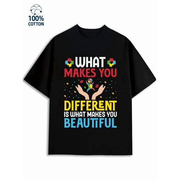Autism Pride Tee men funny humor 180G 100% Cotton black funny humor ...