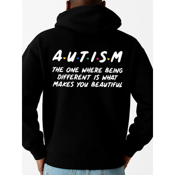 Autism Pride sweatshirt funny humor for men long sleeve black Casual ...