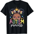 Autism Princess Afro Girls Bow Daughter Autism Awareness T-Shirt ...