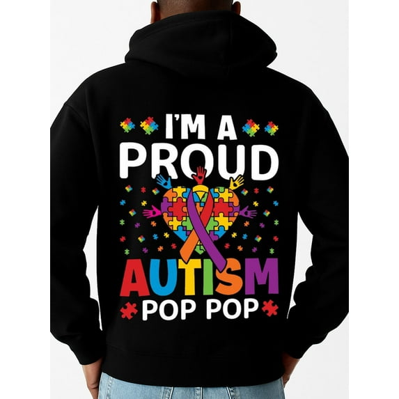 Autism Proud hoodies funny humor for men regular fit black Hooded ...