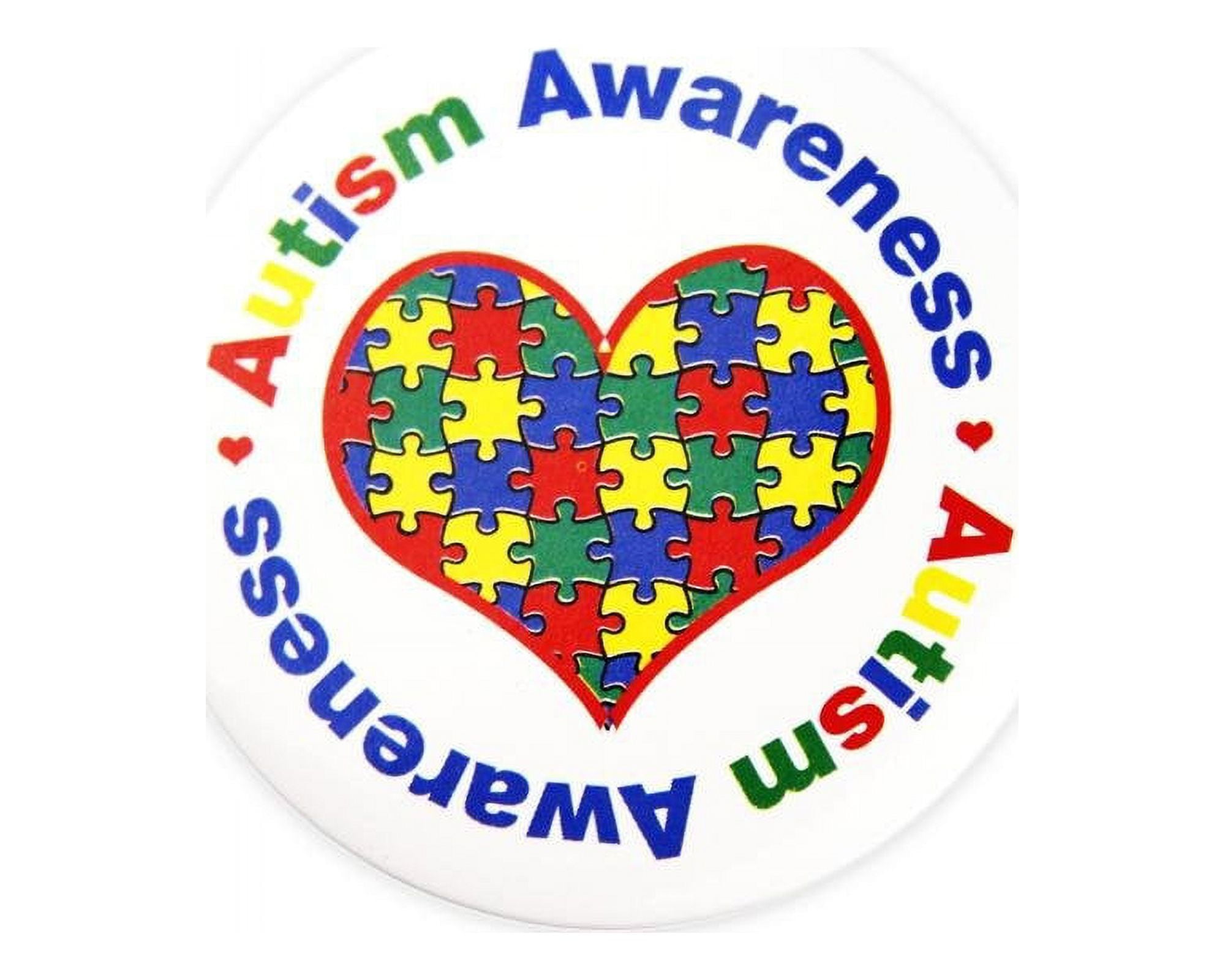 Autism Puzzle Filled Heart Button Pins (5 Pins) - Walmart.com