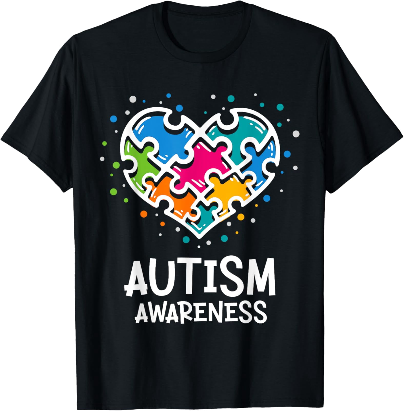 Autism Puzzle Heart Autism Awareness Month Ribbon T-Shirt Unisex Full ...