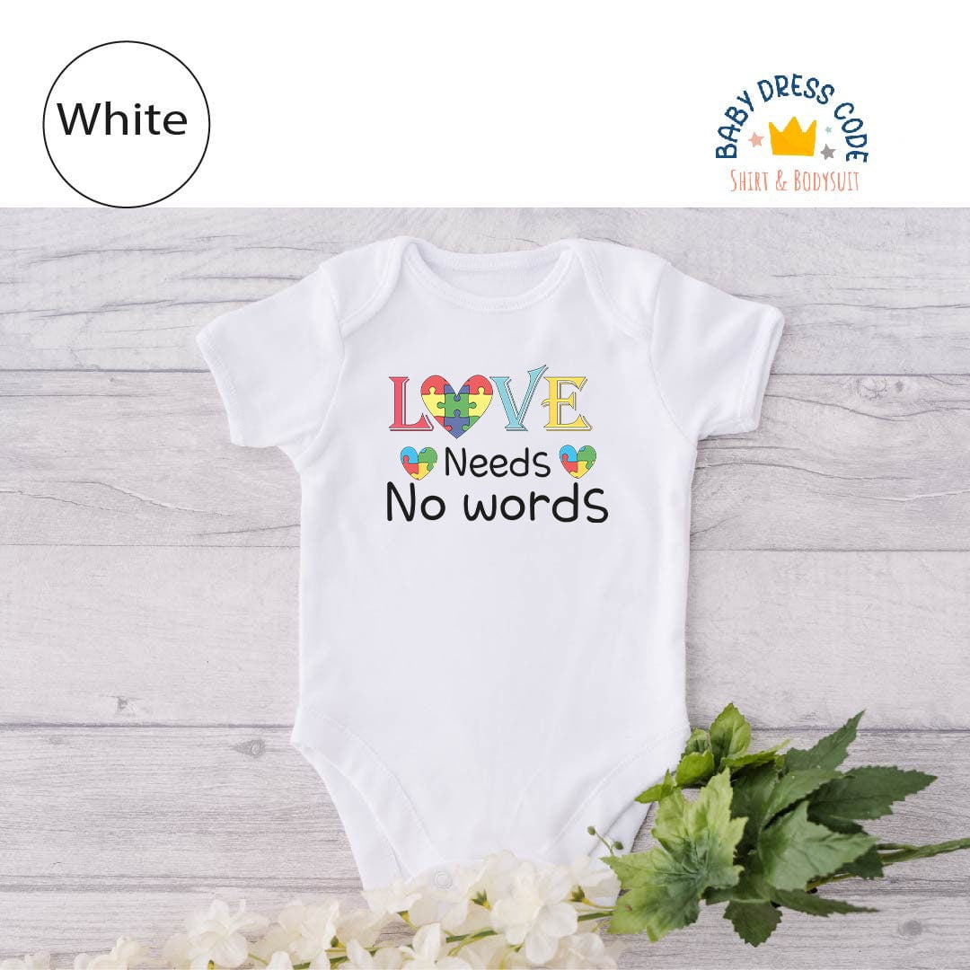 Autism Puzzle Pieces Bodysuit, Autism Day Heart Onesies, Autism Month ...