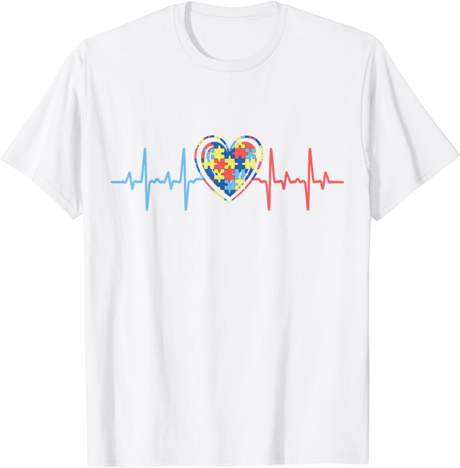 Autism Raise Awareness Month Heartbeat Acceptance Inclusion T-Shirt ...
