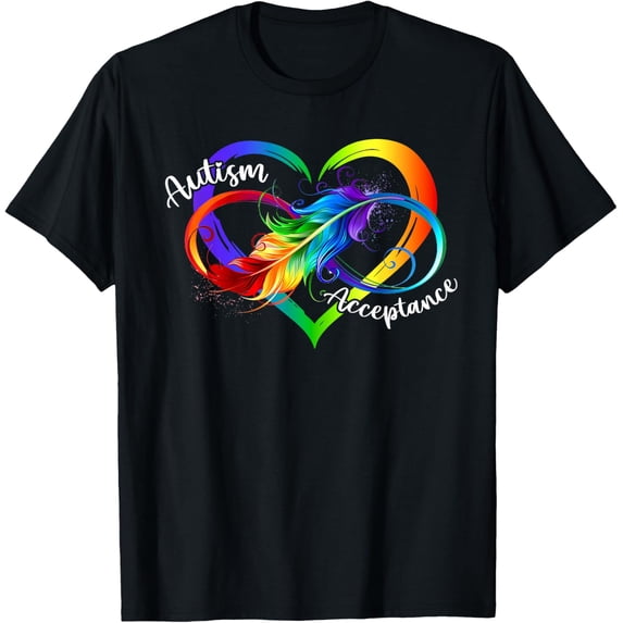 Autism Red Instead Infinity Symbol Autistic Acceptance Women T-Shirt ...