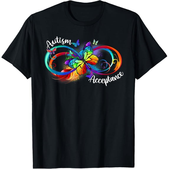 Autism Red Instead Infinity Symbol Autistic Acceptance Women T-Shirt ...