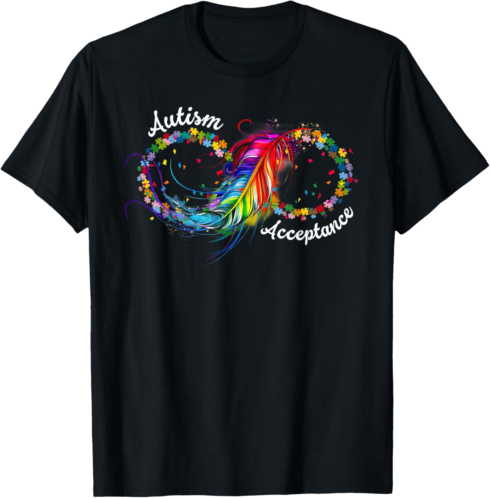 Autism Red Instead Infinity Symbol Autistic Acceptance Women T-Shirt ...