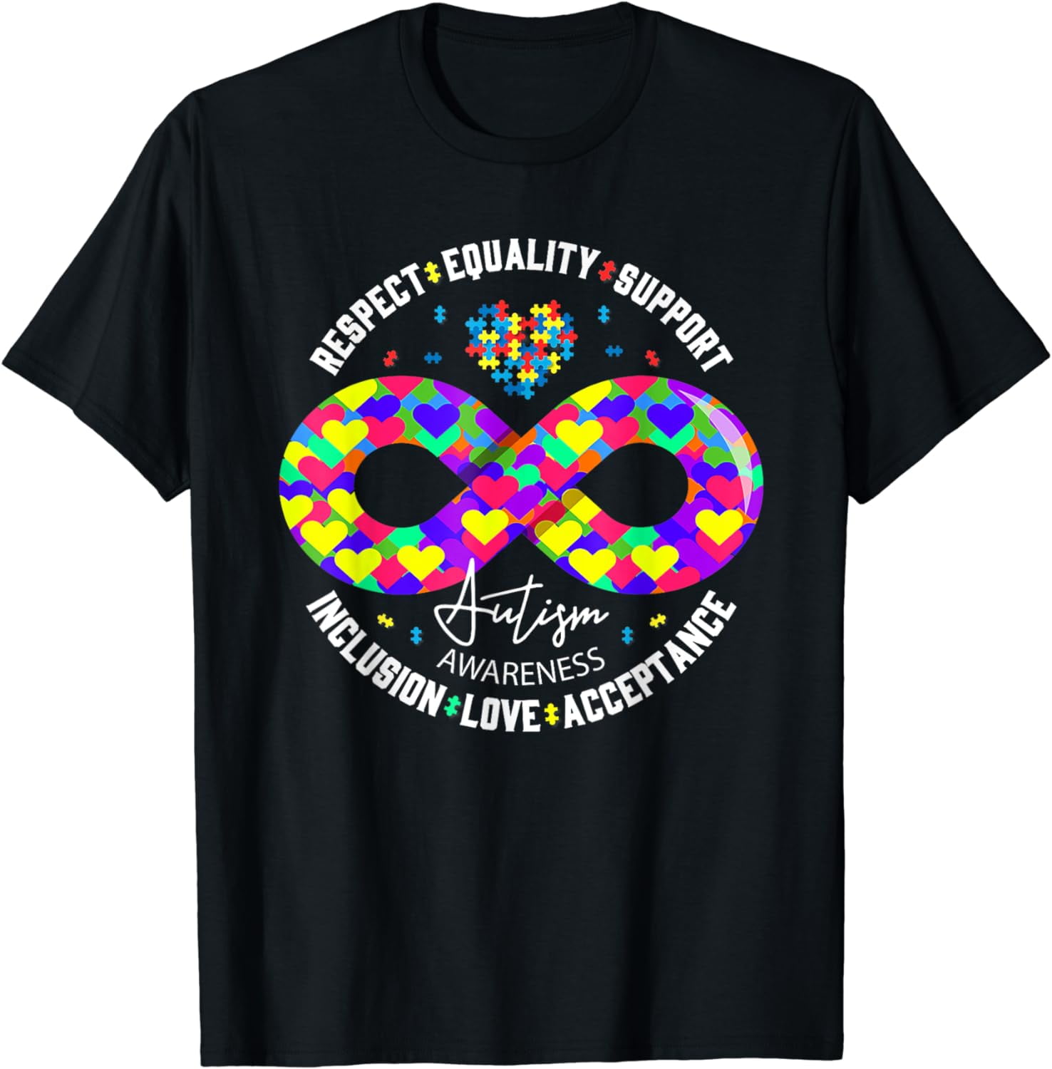 Autism Respect Equality Support Love Inclusion Acceptance T-Shirt ...