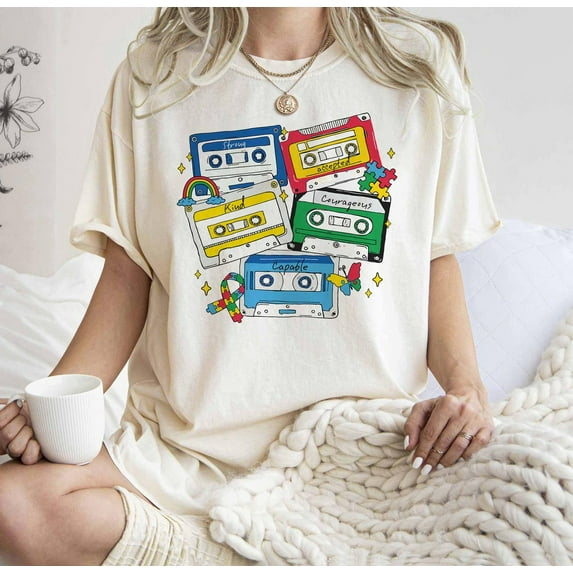 Autism Retro Cassettes Tapes Shirt, See The Able Not The Label Sweater ...