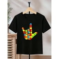 Autism Rock Patterned Iron-on Graphic T-shirts for Outdoor Sports and ...