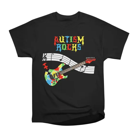 Autism Rocks T-Shirt Tee Gift For Him Merch For Her Apparel For Friend ...