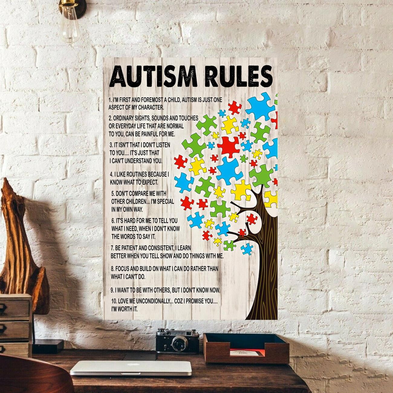 Autism Rules Tree Knowledge Poster Autism Poster 24 x 36 Inch Poster ...