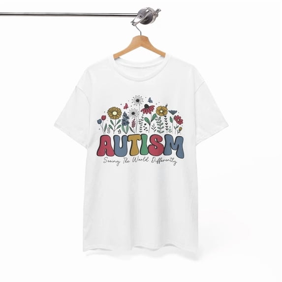 Autism Seeing The World Differently T-Shirt Artistic Flower Tee ...