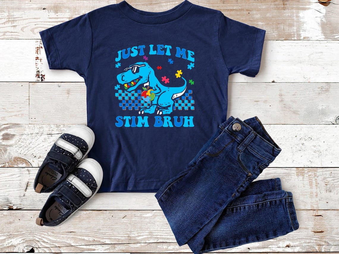 Autism Sensory T-Shirt: Dino Neurodivergent Tee Sweatshirt All Size S ...
