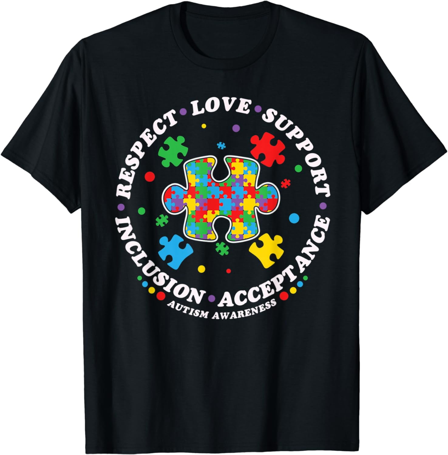 Autism Shirt Women Men Respect Love Support Autism Awareness T-Shirt ...