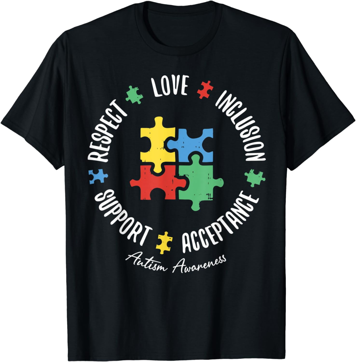 Autism Shirt Women Men Respect Love Support Autism Awareness T-Shirt ...