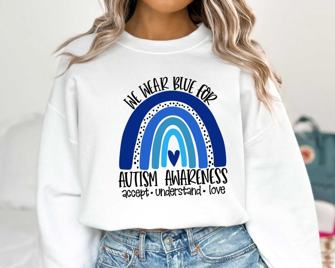 Autism Shirts Awareness Sweatshirt, In April We Wear Blue, Autism Month ...