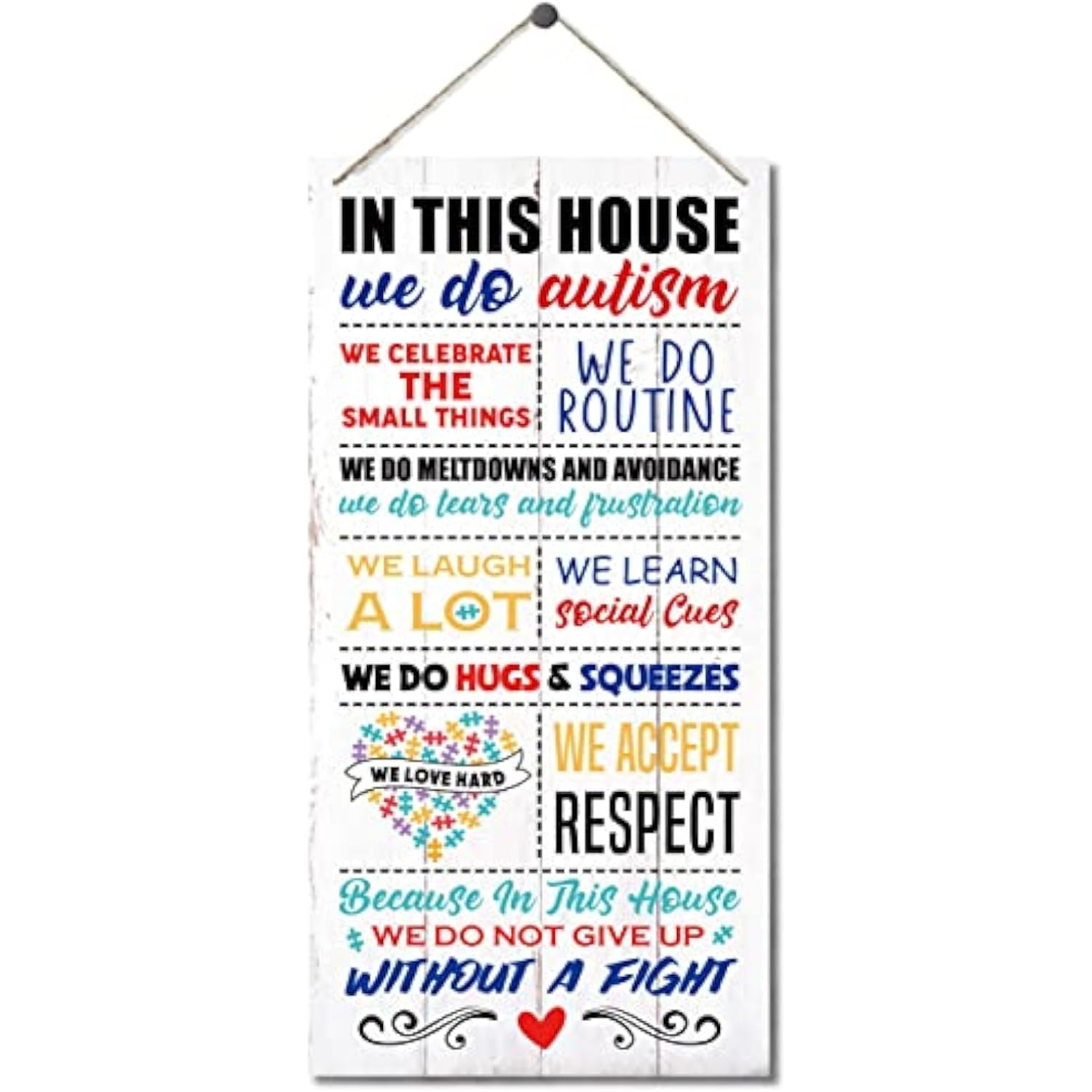 Autism Sign, In This House We Do Autism, Hanging Wood Sign Home ...