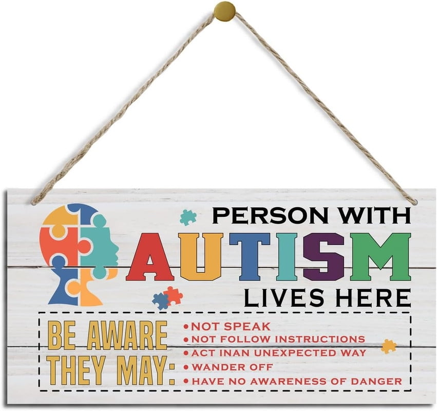 Autism Signs, Decorative Wood Hanging Wood Plaque, Farmhouse Autism ...