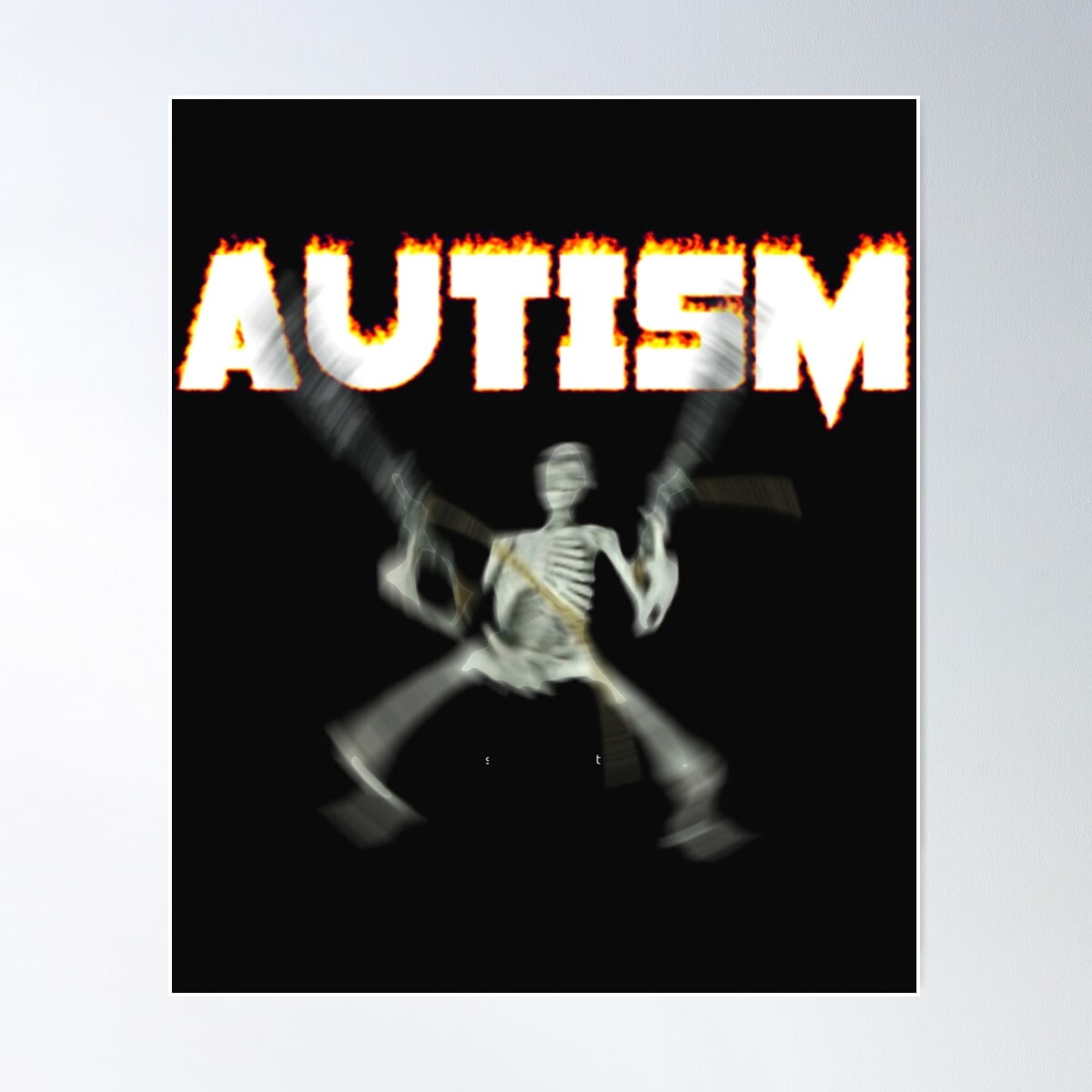 Autism Skeleton Meme Poster Wall Art, Modern Wall Decor For Living Room ...