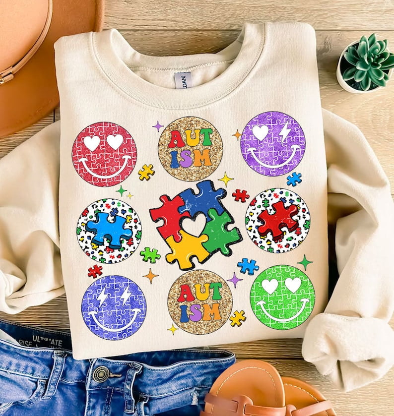 Autism Smiley Autism Design, Autism Advocate Smiley Autism Mom Special ...