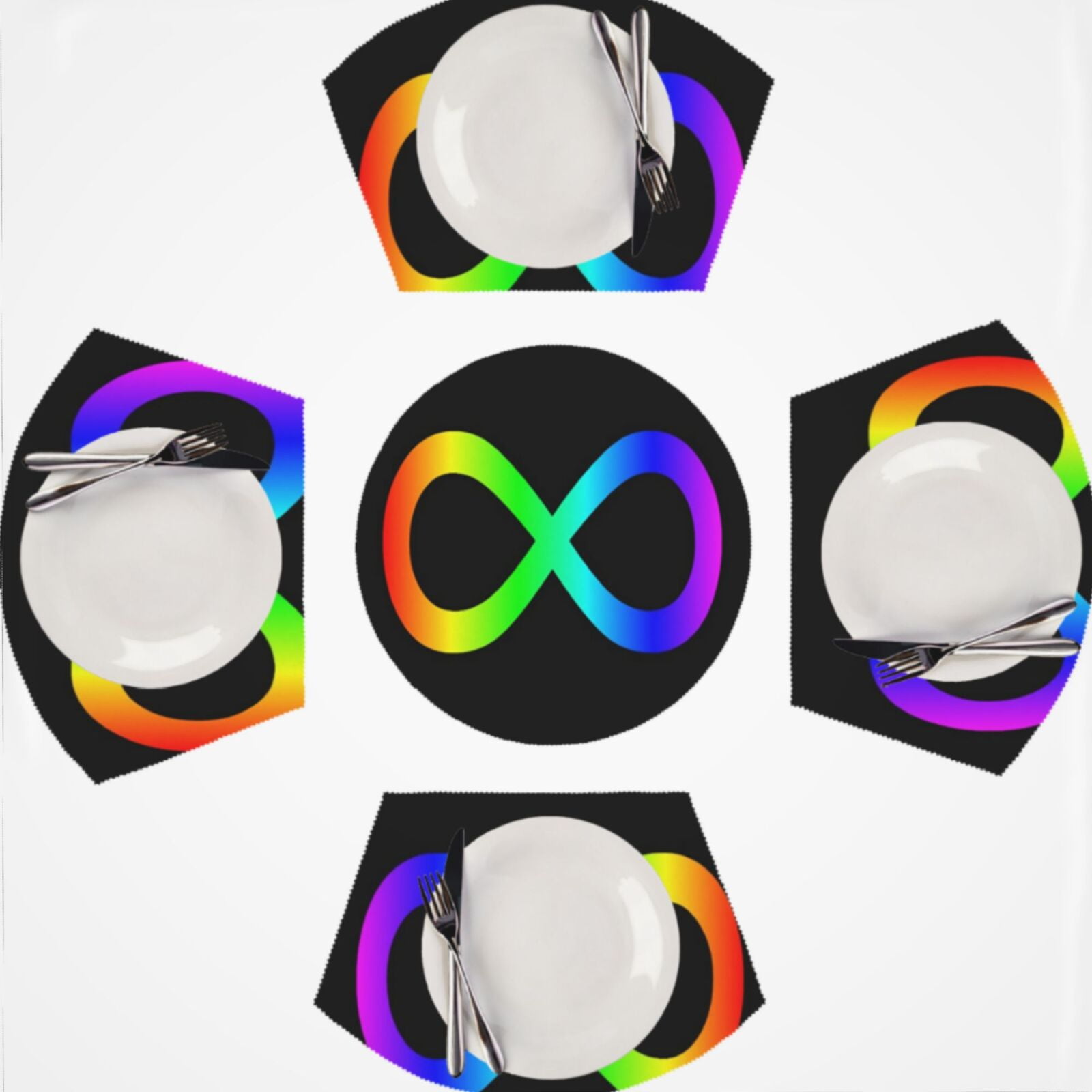 Autism Spectrum Infinity Awareness Symbol Round Table Placemats Set Of ...
