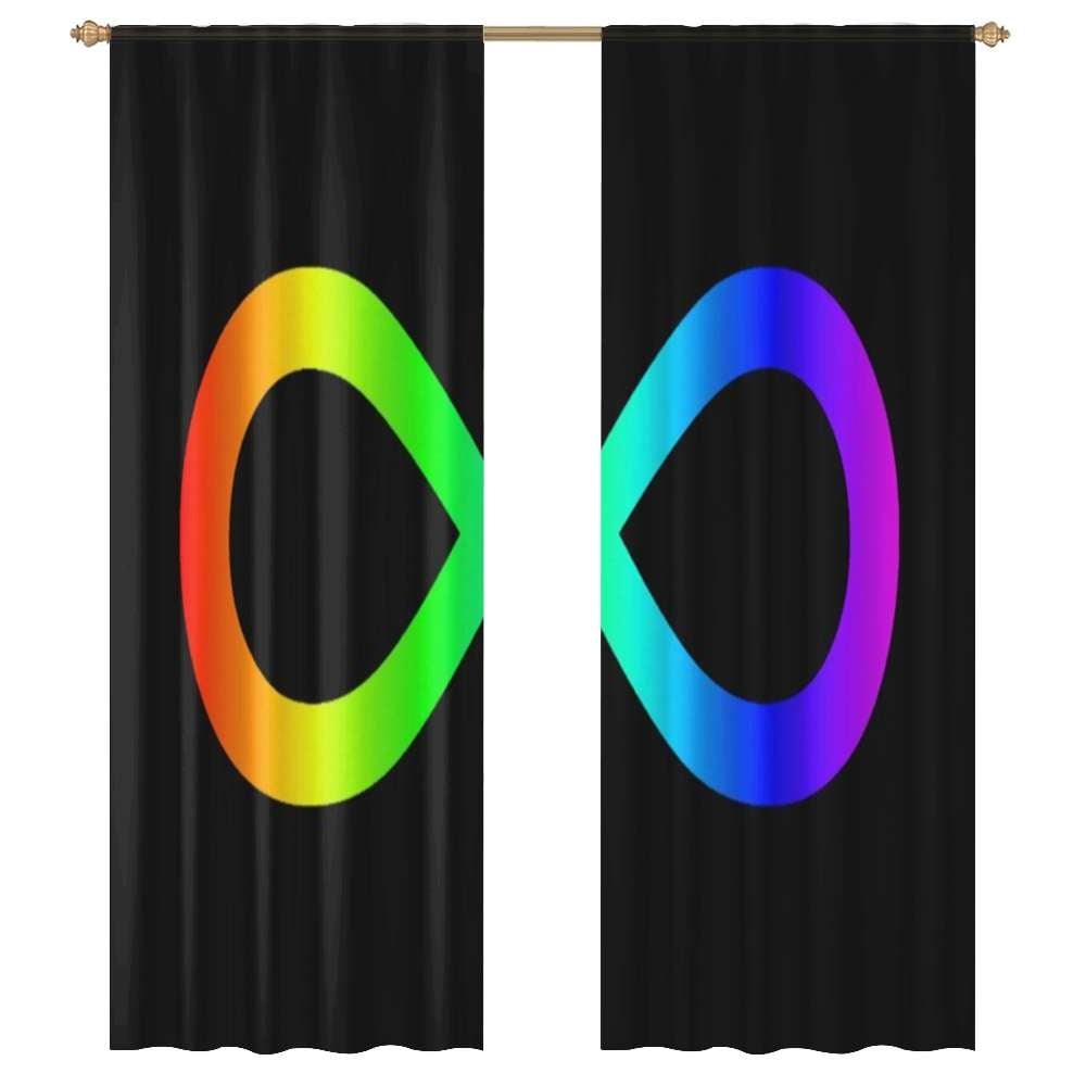 Autism Spectrum Infinity Awareness Symbol Sheer Voile Curtain Window ...