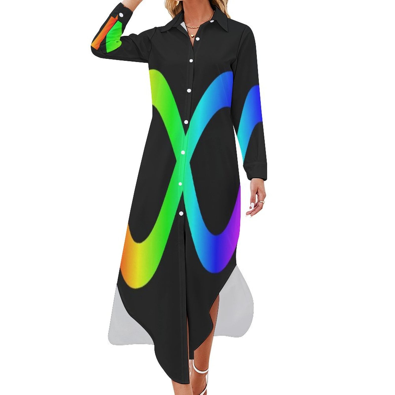 Autism Spectrum Infinity Awareness Symbol Shirt Dress Long Sleeve ...