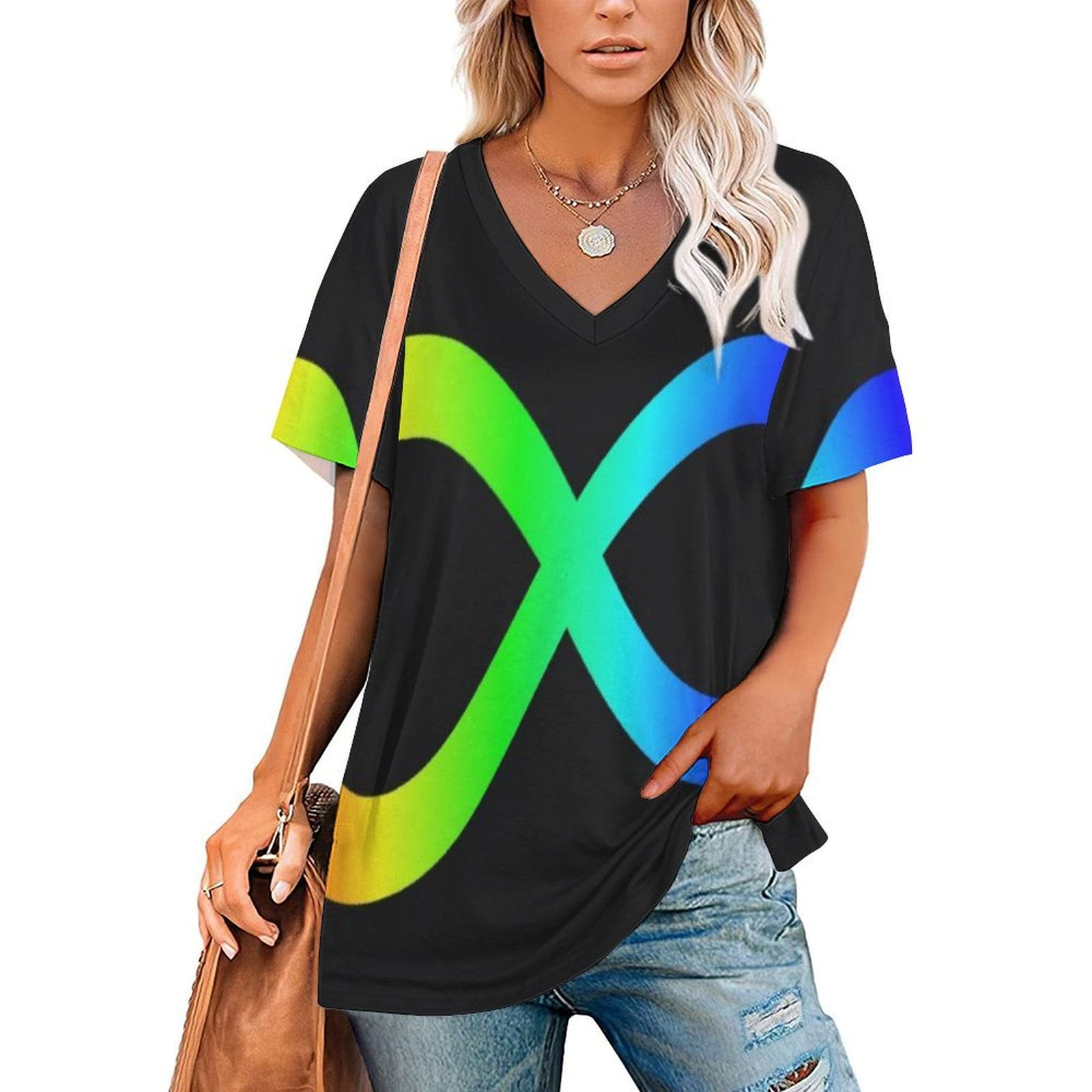 Autism Spectrum Infinity Awareness Symbol T-Shirts Female Short Sleeve ...