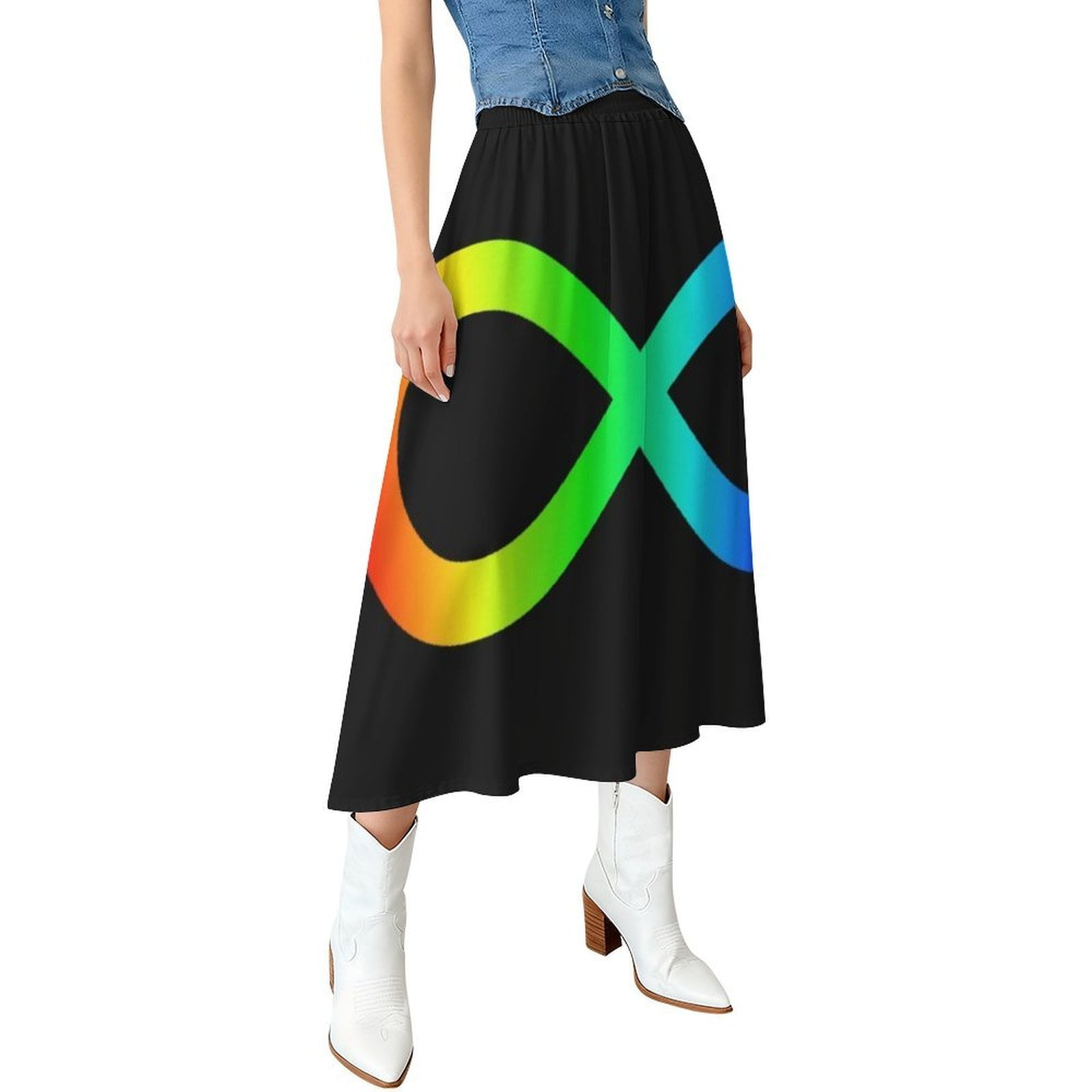 Autism Spectrum Infinity Awareness Symbol Women High Waist Midi Skirt ...