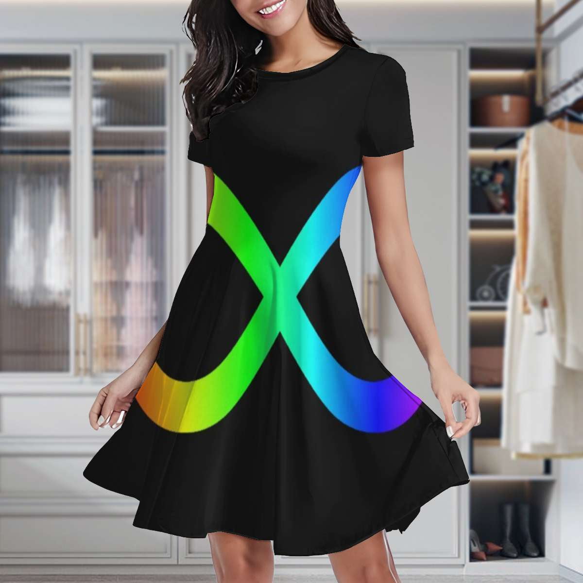 Autism Spectrum Infinity Awareness Symbol Women's Classic Swing Skater ...